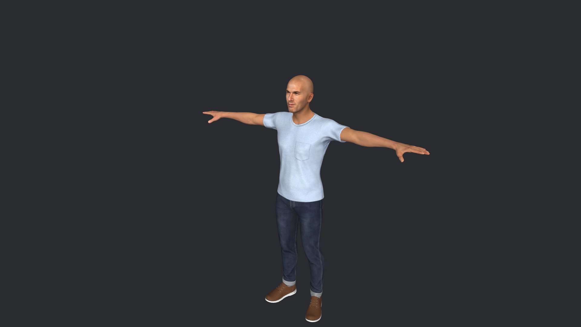 3D Zinedine Zidane Hyper Realistic Full Body Fully Rigged 3D Character ...