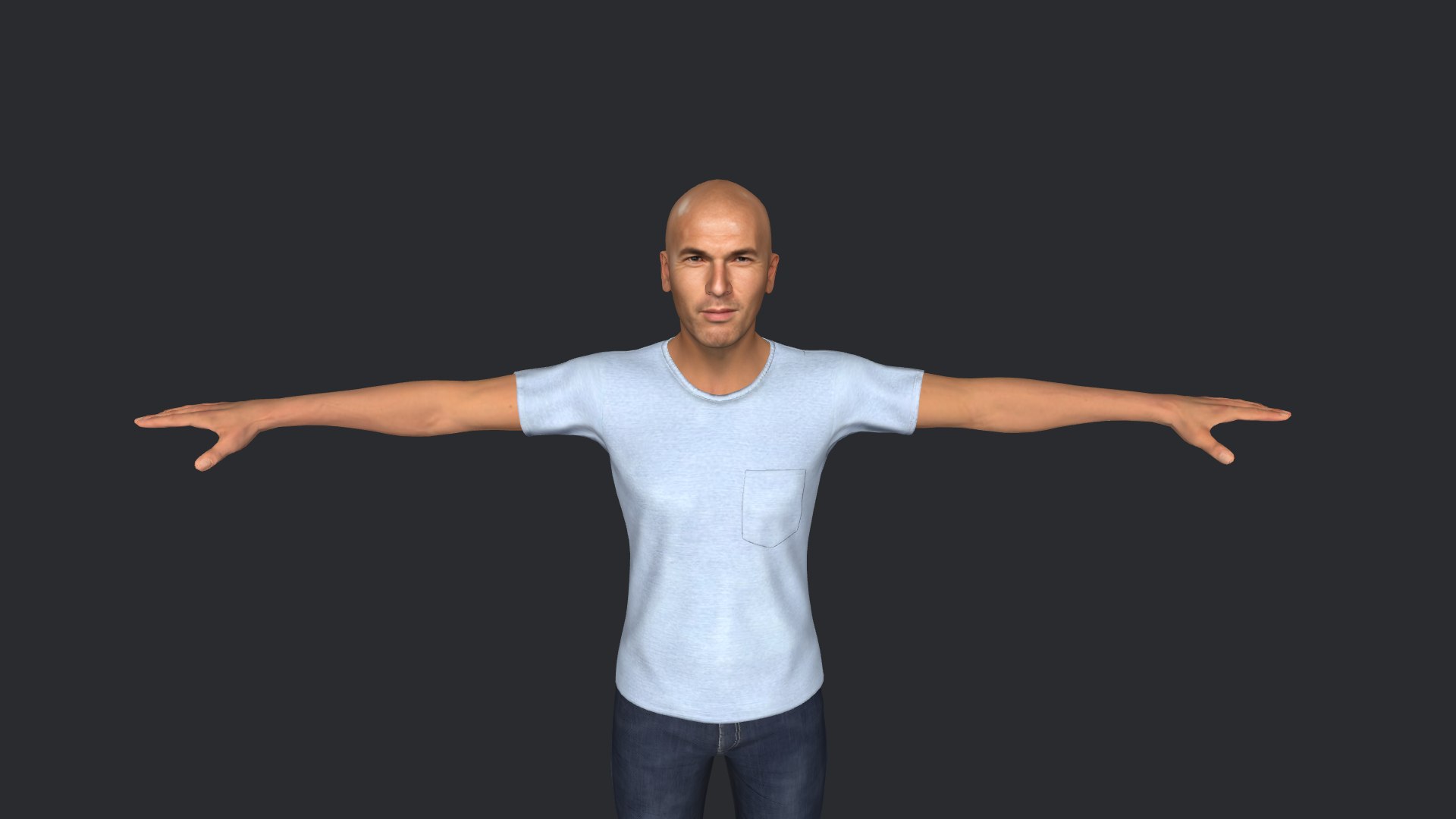 3D Zinedine Zidane Hyper Realistic Full Body Fully Rigged 3D Character ...