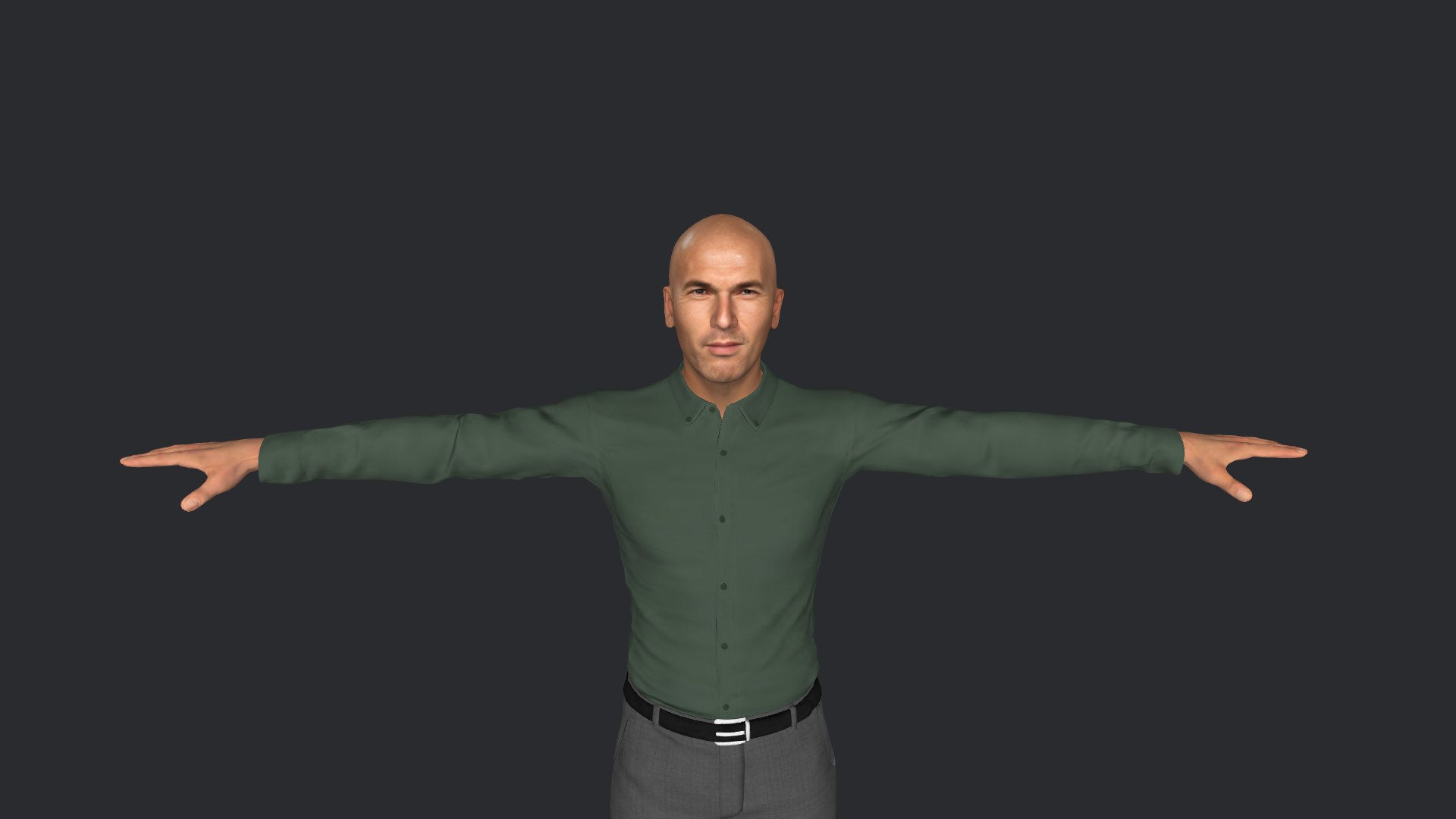 3D Zinedine Zidane Hyper Realistic Full Body Fully Rigged 3D Character ...
