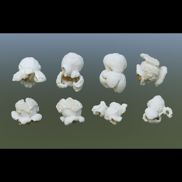 popcorn corns 3d model