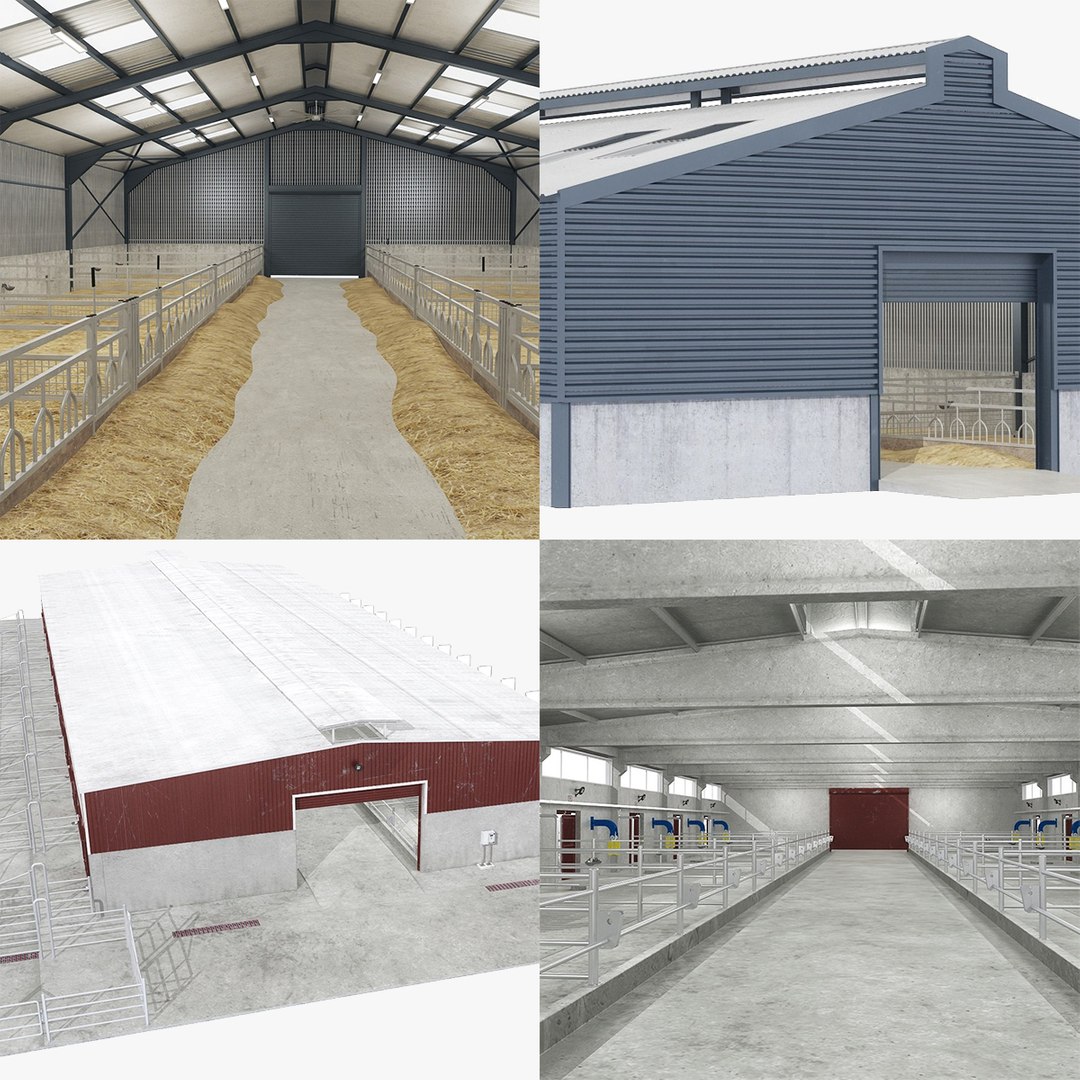 Cow And Sheep Farm Building Collection 3D Model - TurboSquid 2401404
