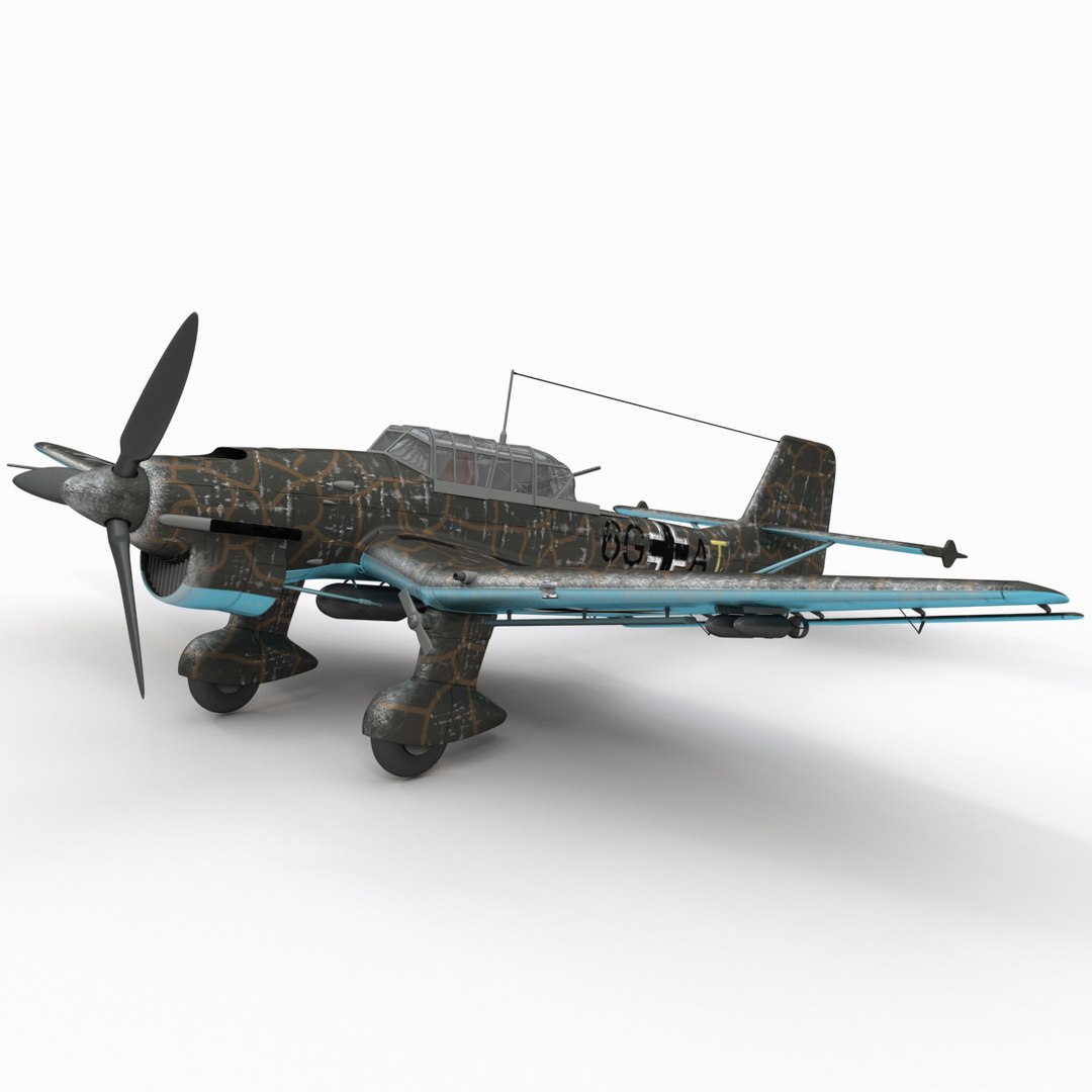 German Wwii Dive Bomber 3d Model