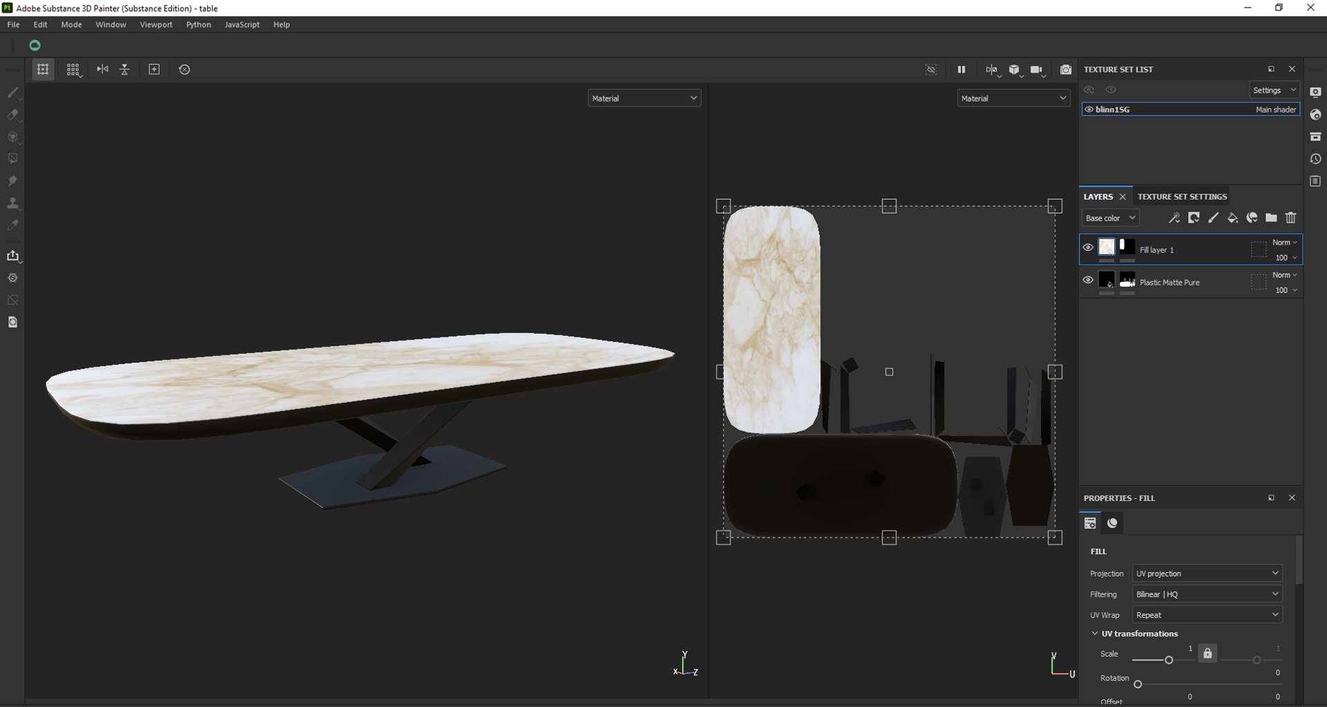 3D Rectangular Marble Dining Table 3D Model Model - TurboSquid 2363034