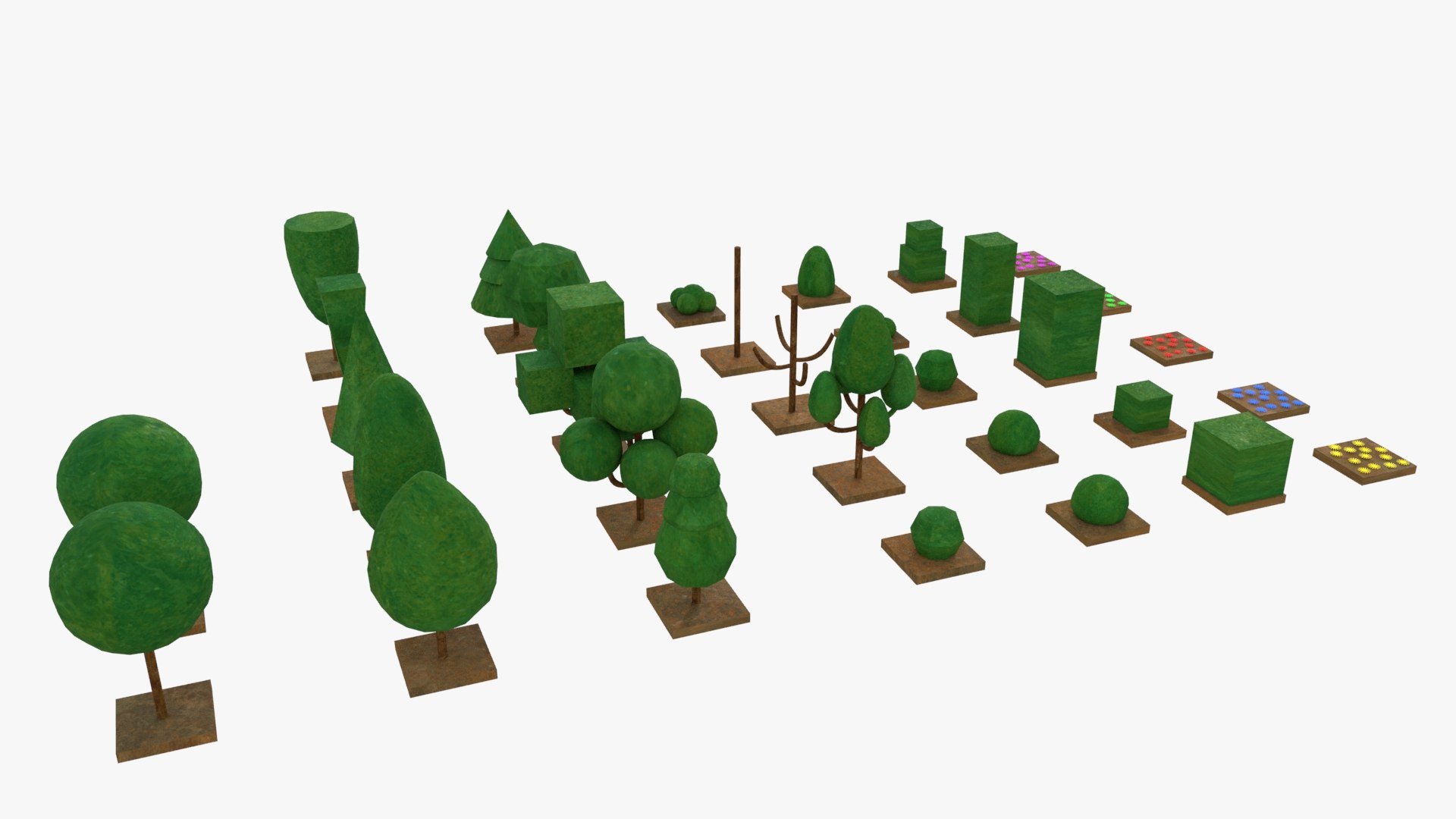 Low Poly Tree Set 3D Model - TurboSquid 1898504