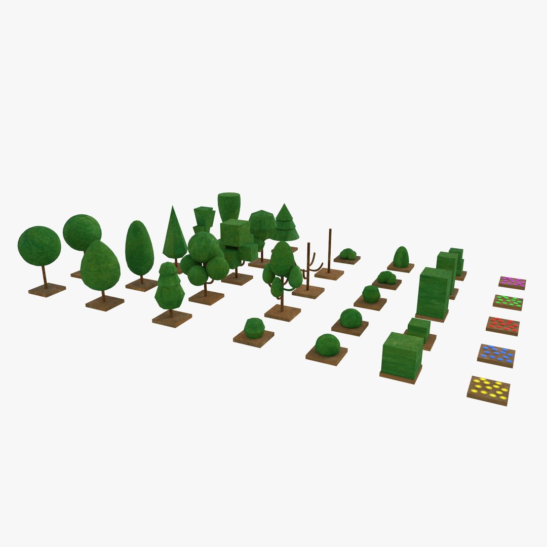 Low Poly Tree Set 3D Model - TurboSquid 1898504