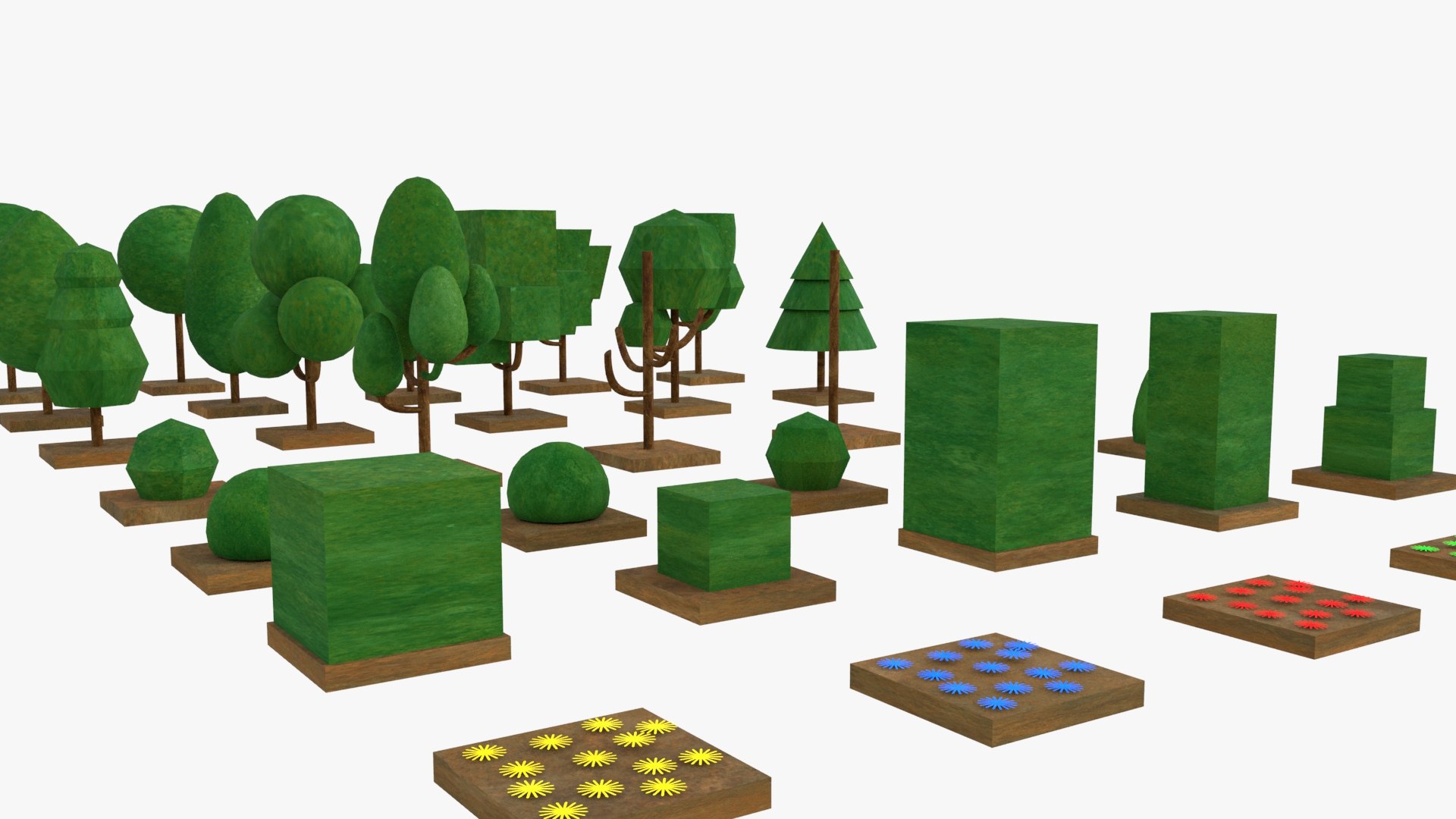 Low Poly Tree Set 3D Model - TurboSquid 1898504