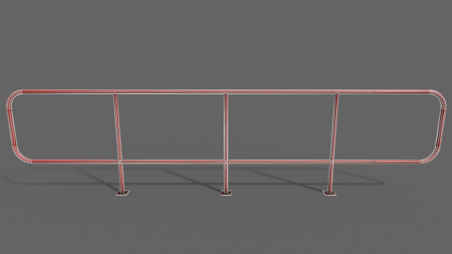 PBR Pedestrian Guard Rail Red V5 3D Model - TurboSquid 1867596