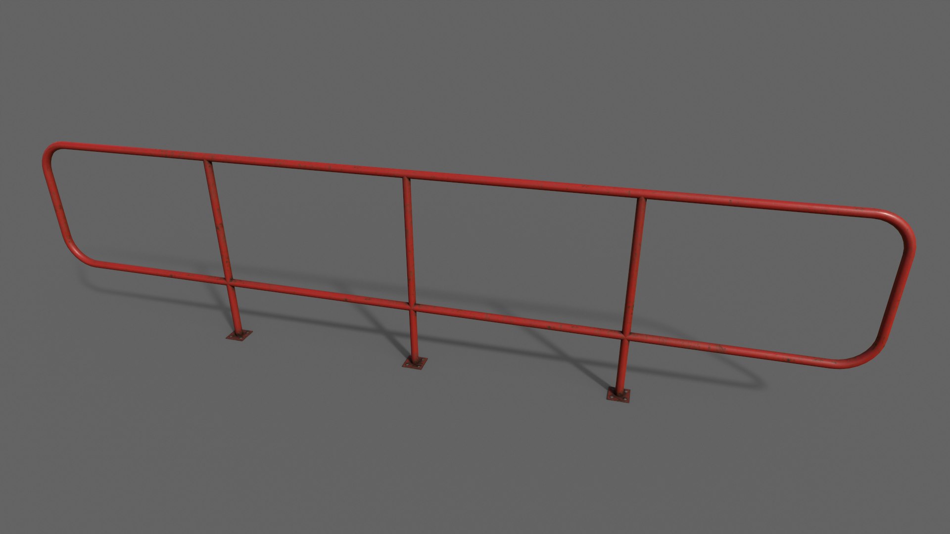 PBR Pedestrian Guard Rail Red V5 3D Model - TurboSquid 1867596