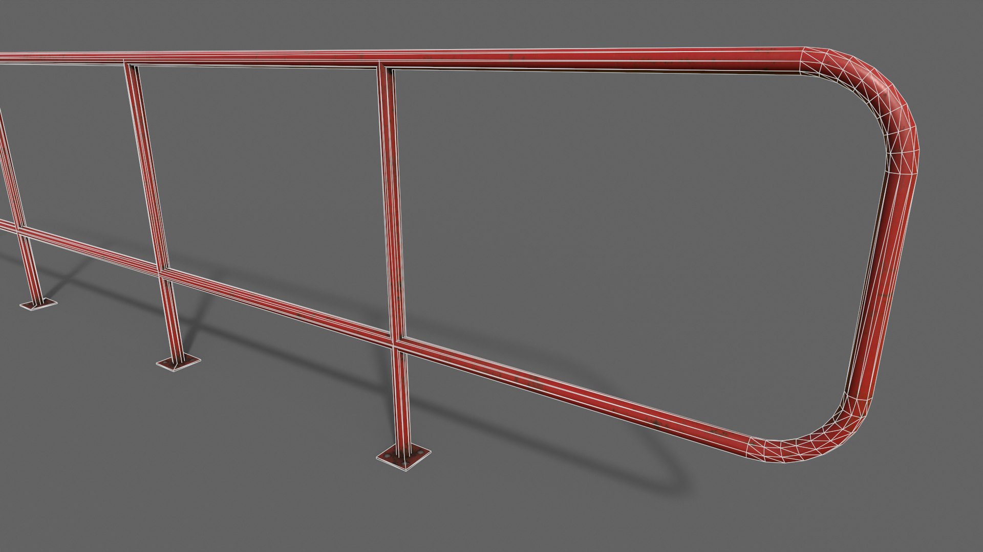 PBR Pedestrian Guard Rail Red V5 3D Model - TurboSquid 1867596