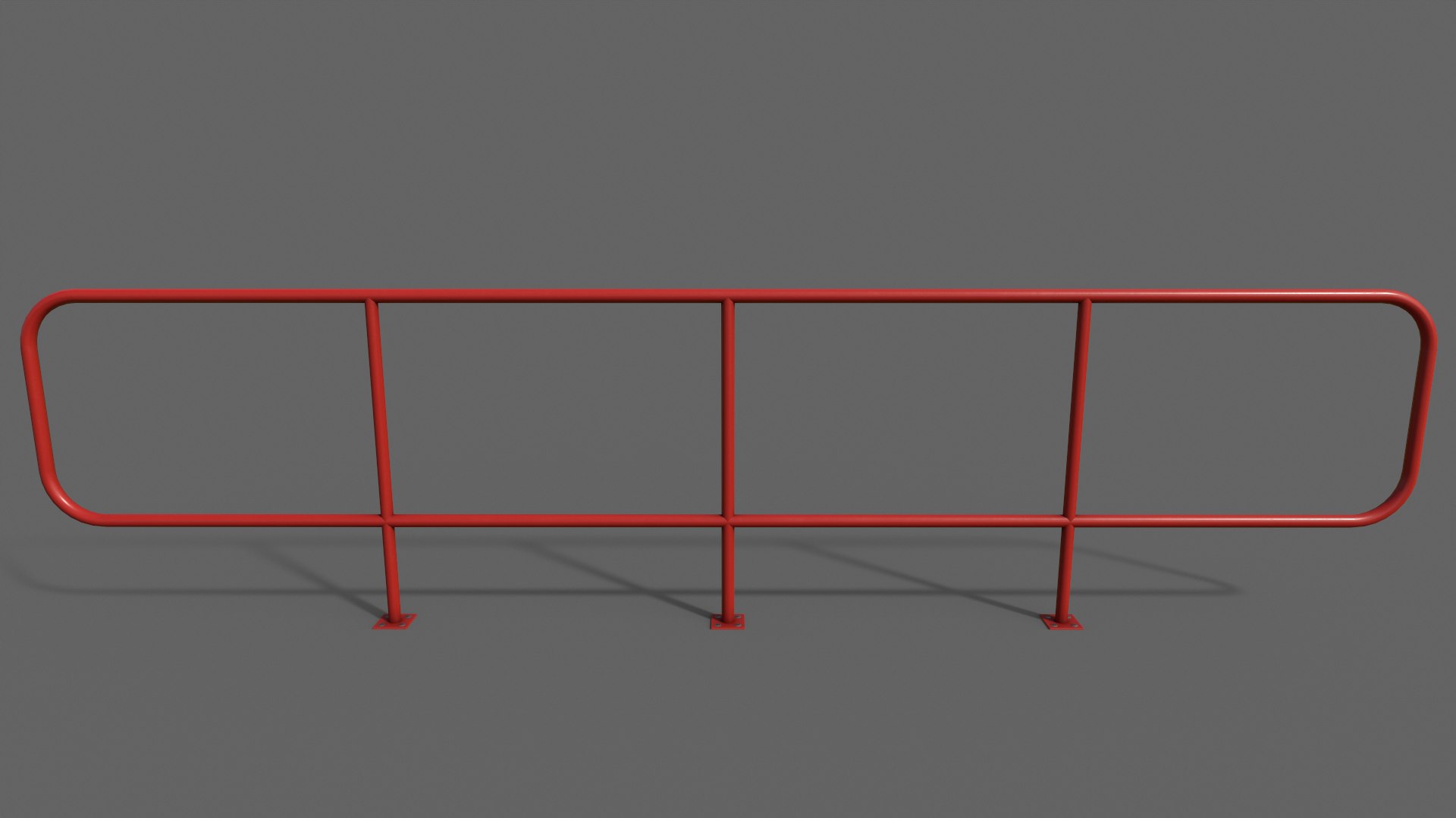 PBR Pedestrian Guard Rail Red V5 3D Model - TurboSquid 1867596