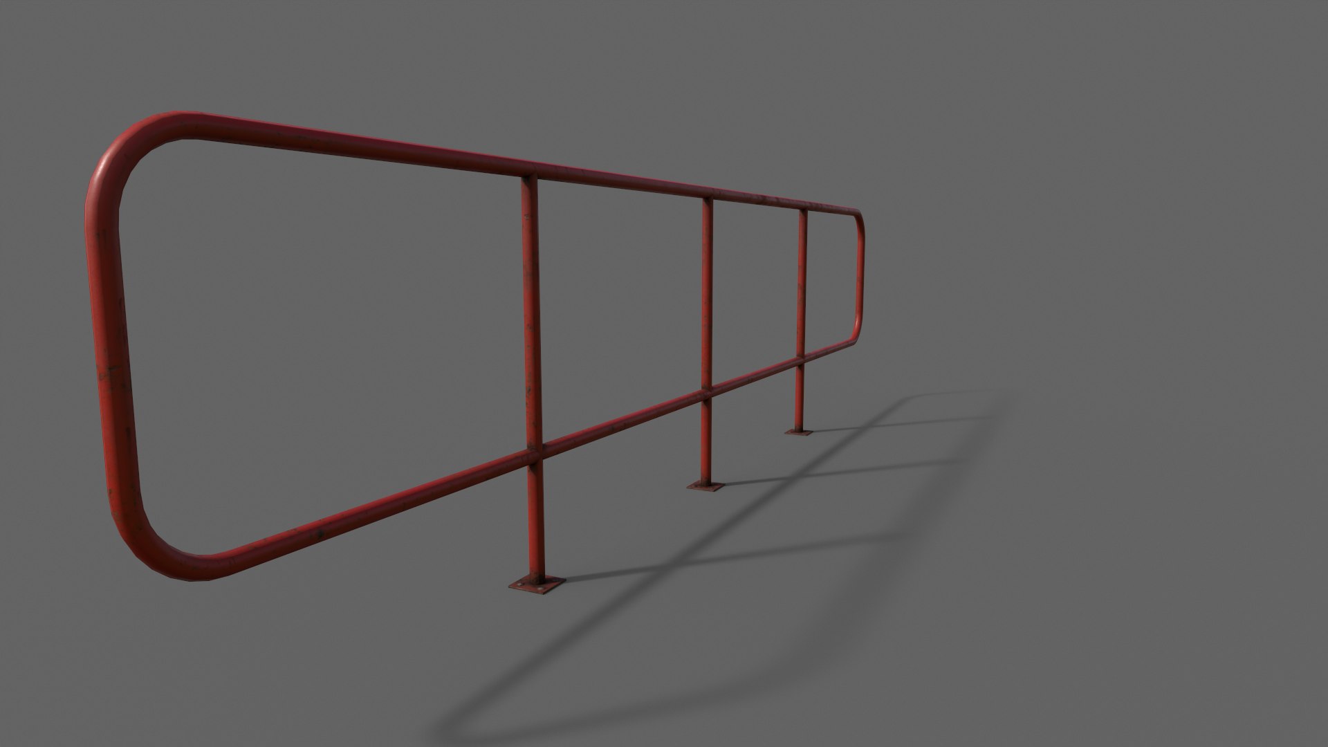 PBR Pedestrian Guard Rail Red V5 3D Model - TurboSquid 1867596