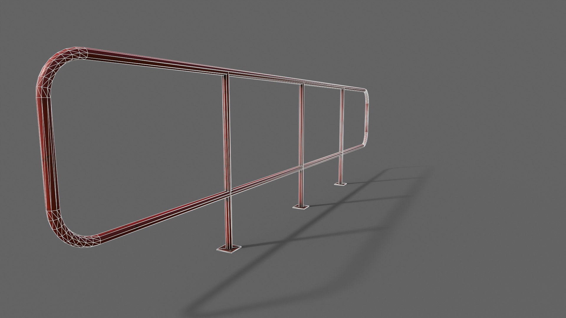 PBR Pedestrian Guard Rail Red V5 3D Model - TurboSquid 1867596