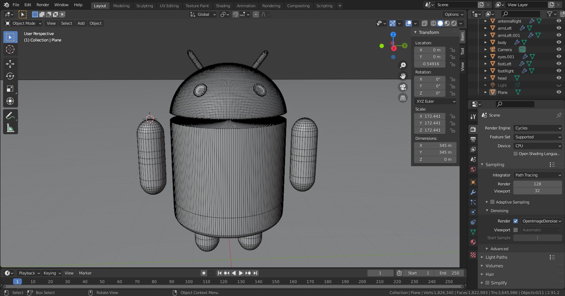 3D Green Android Mascot - TurboSquid 1923020