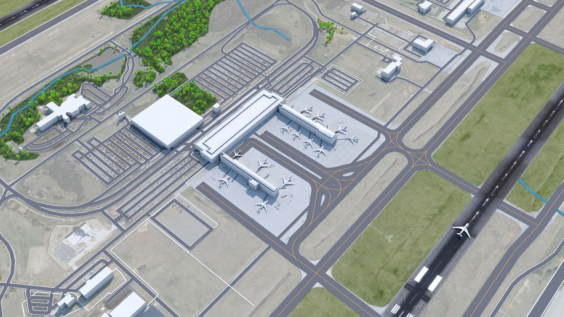 3D Piedmont Triad International Airport Greensboro - TurboSquid 2051813