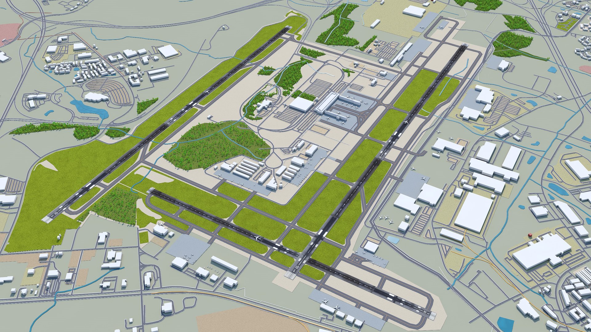 3D Piedmont Triad International Airport Greensboro - TurboSquid 2051813