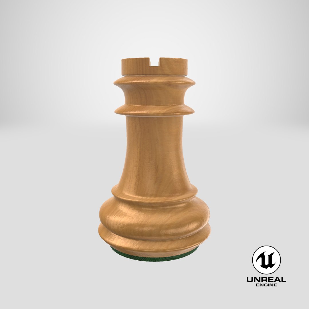 3D Wooden Chess Rook - TurboSquid 1344676