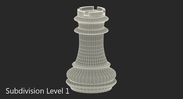 3D wooden chess rook - TurboSquid 1344676