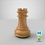 3D Wooden Chess Rook - TurboSquid 1344676