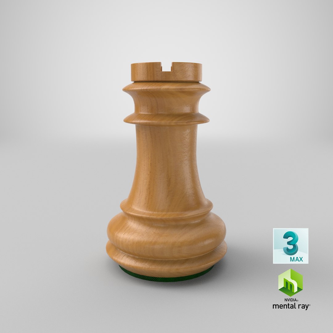 3D wooden chess rook - TurboSquid 1344676