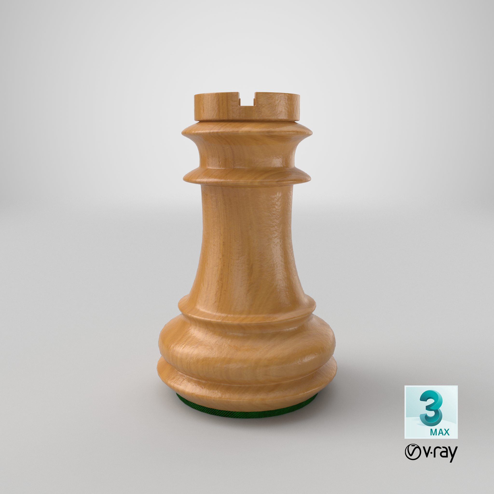 3D wooden chess rook - TurboSquid 1344676