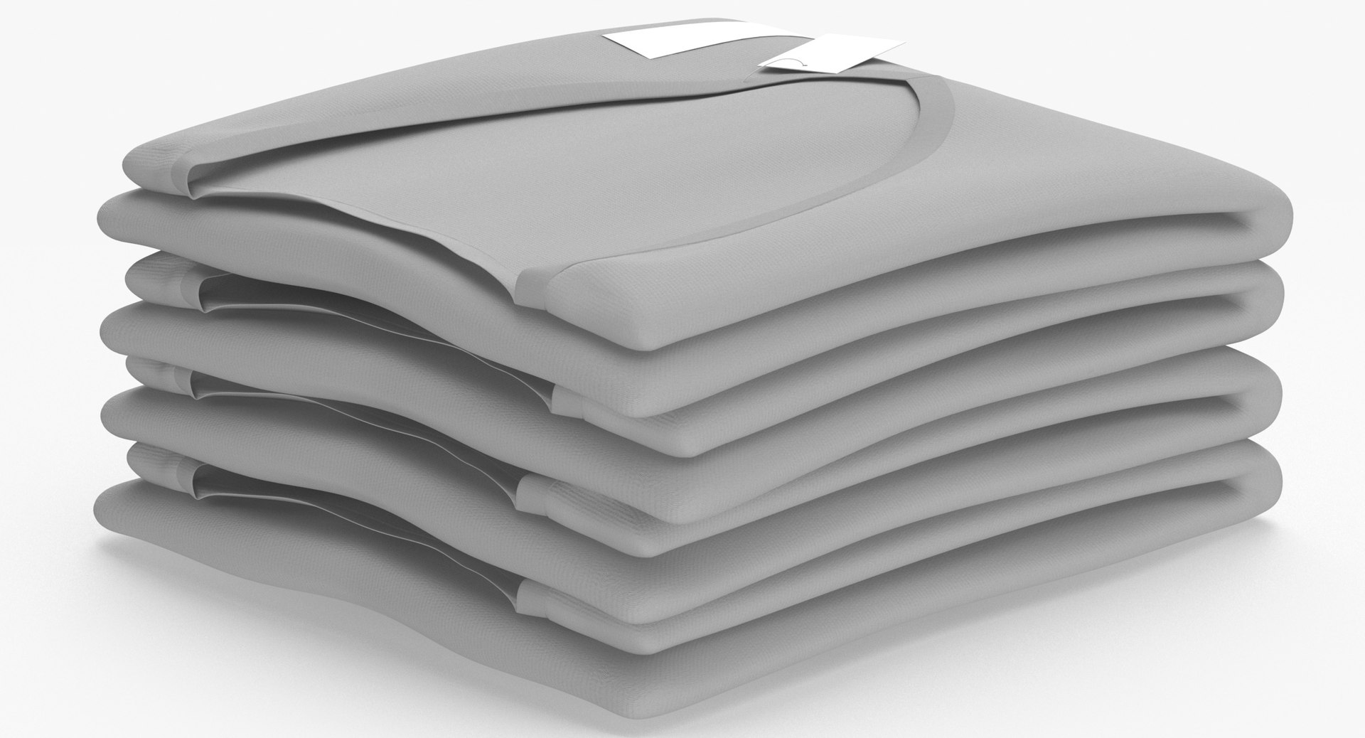 Folded TShirt V Neck 4 Pile White Black and Gray model - TurboSquid 2032005