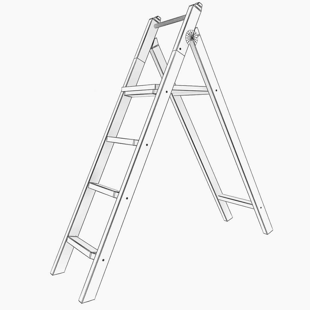 Wooden Folding Ladder 3d Max