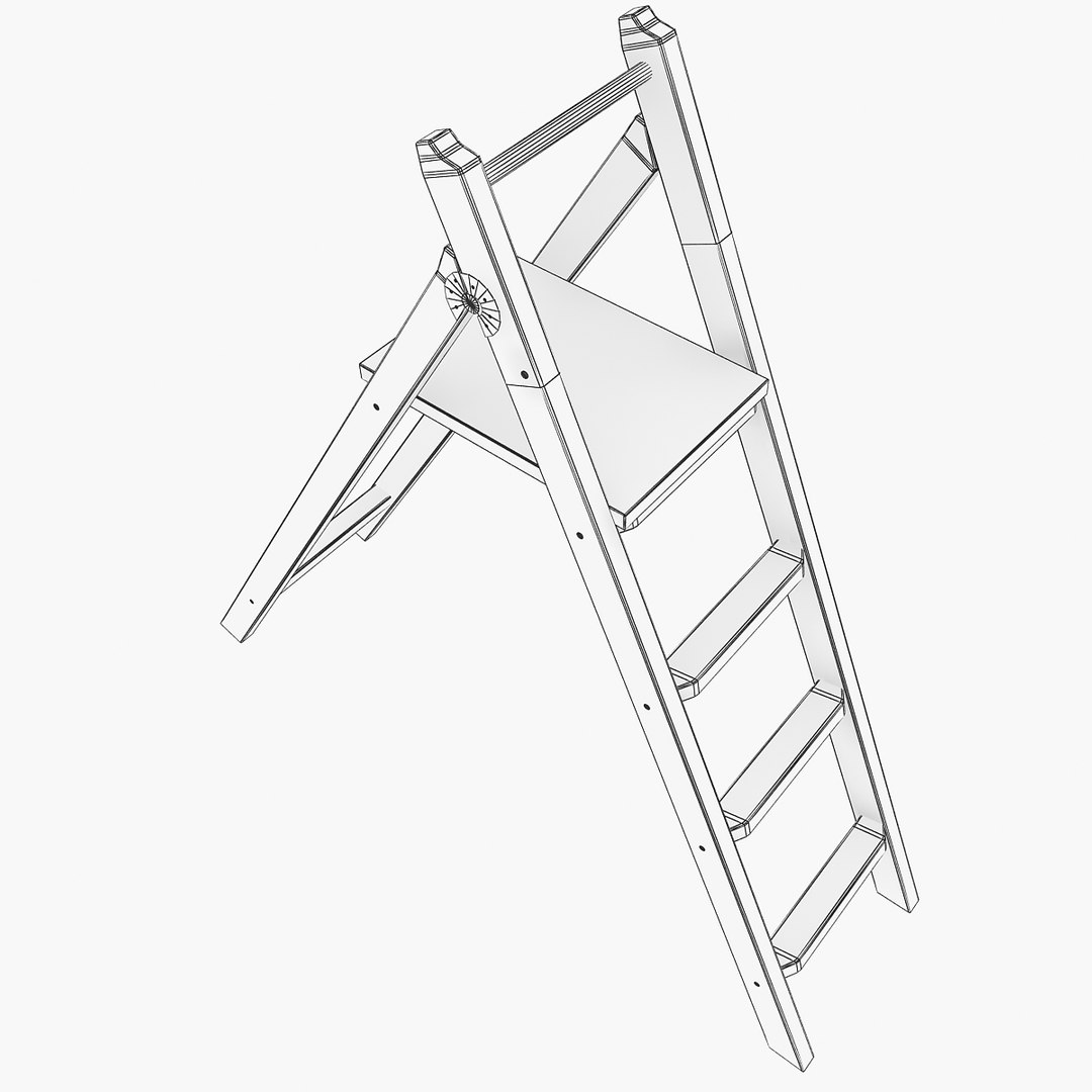 Wooden Folding Ladder 3d Max