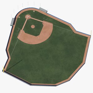 Baseball field - brick wall 3D - TurboSquid 1614385