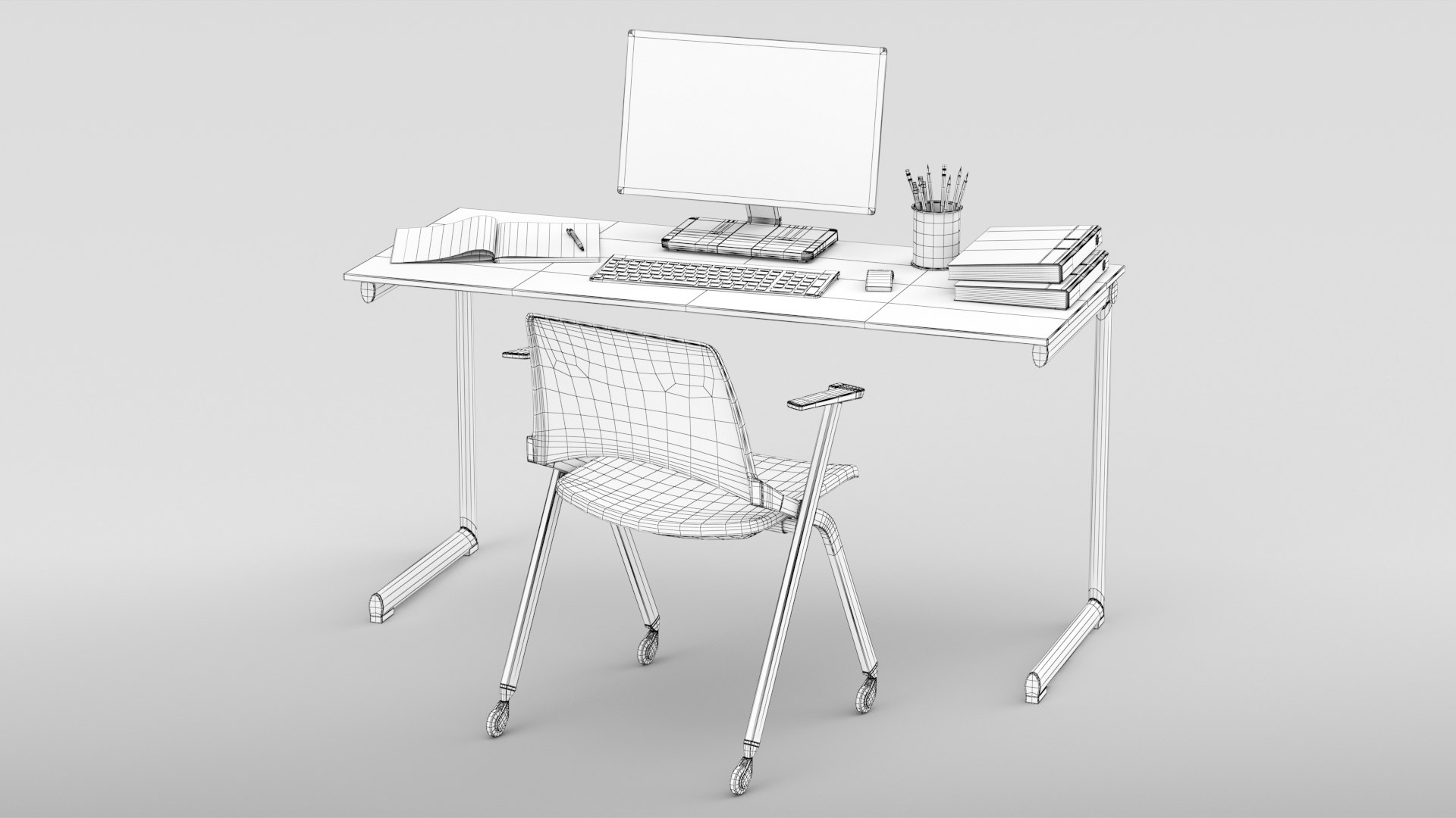 3D Realistic Office Desk Staff - TurboSquid 1486032