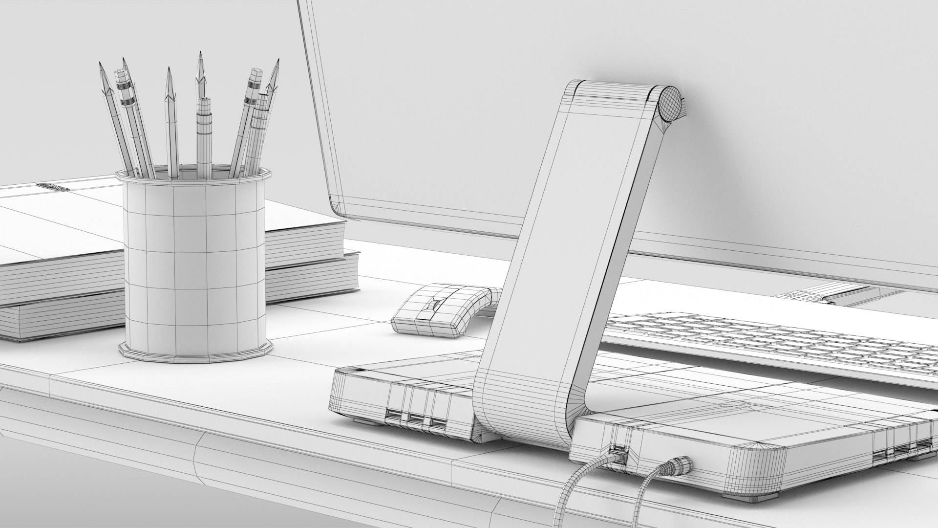 3D realistic office desk staff - TurboSquid 1486032