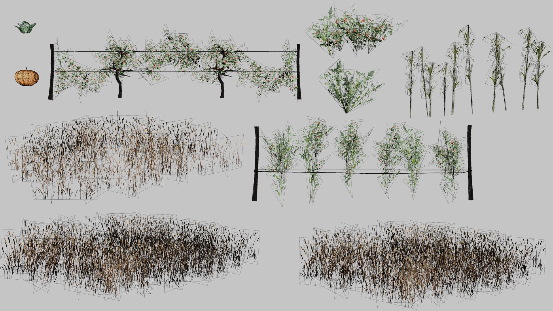 10 In 1 Food Crops Collection - Game Assets - Low Poly 3D Model ...