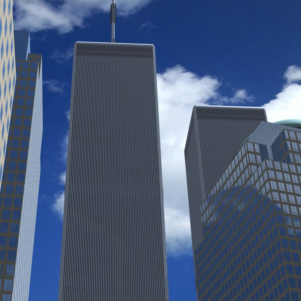 3d model twin towers world trade