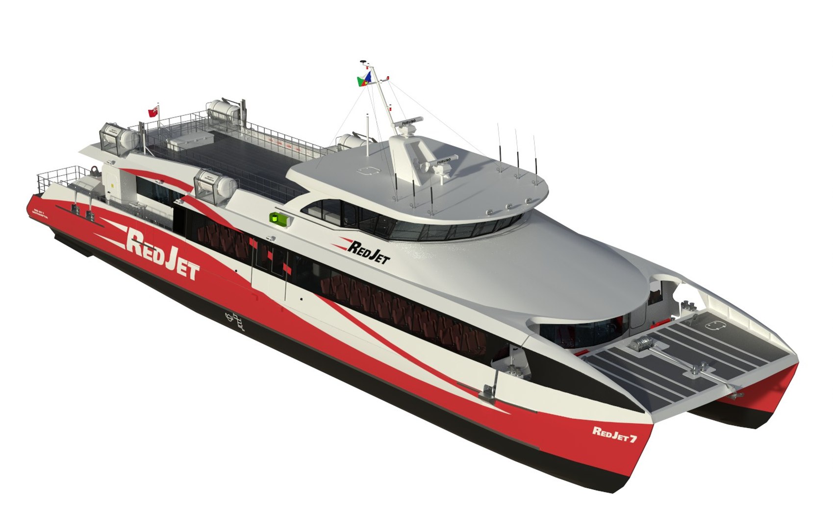 3D Red Jet 7 Ferry Model - TurboSquid 1668545