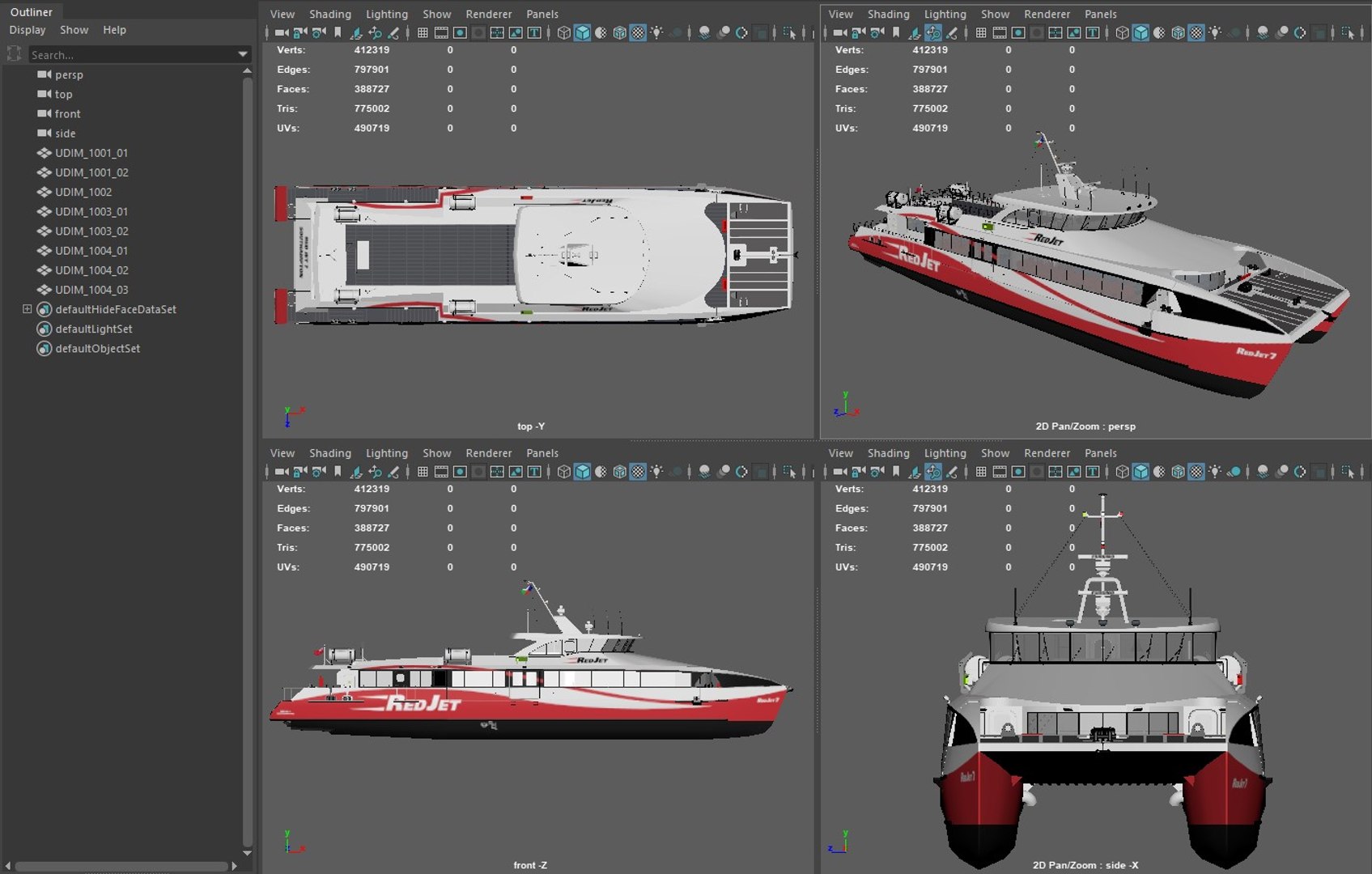 3D Red Jet 7 Ferry Model - TurboSquid 1668545