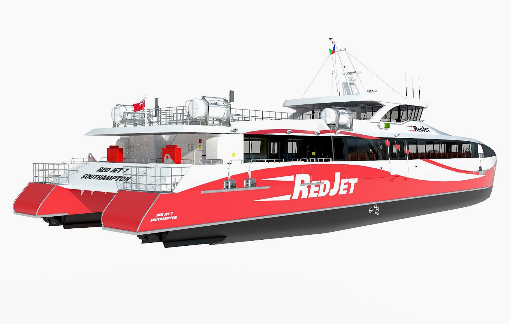 3D Red Jet 7 Ferry Model - TurboSquid 1668545
