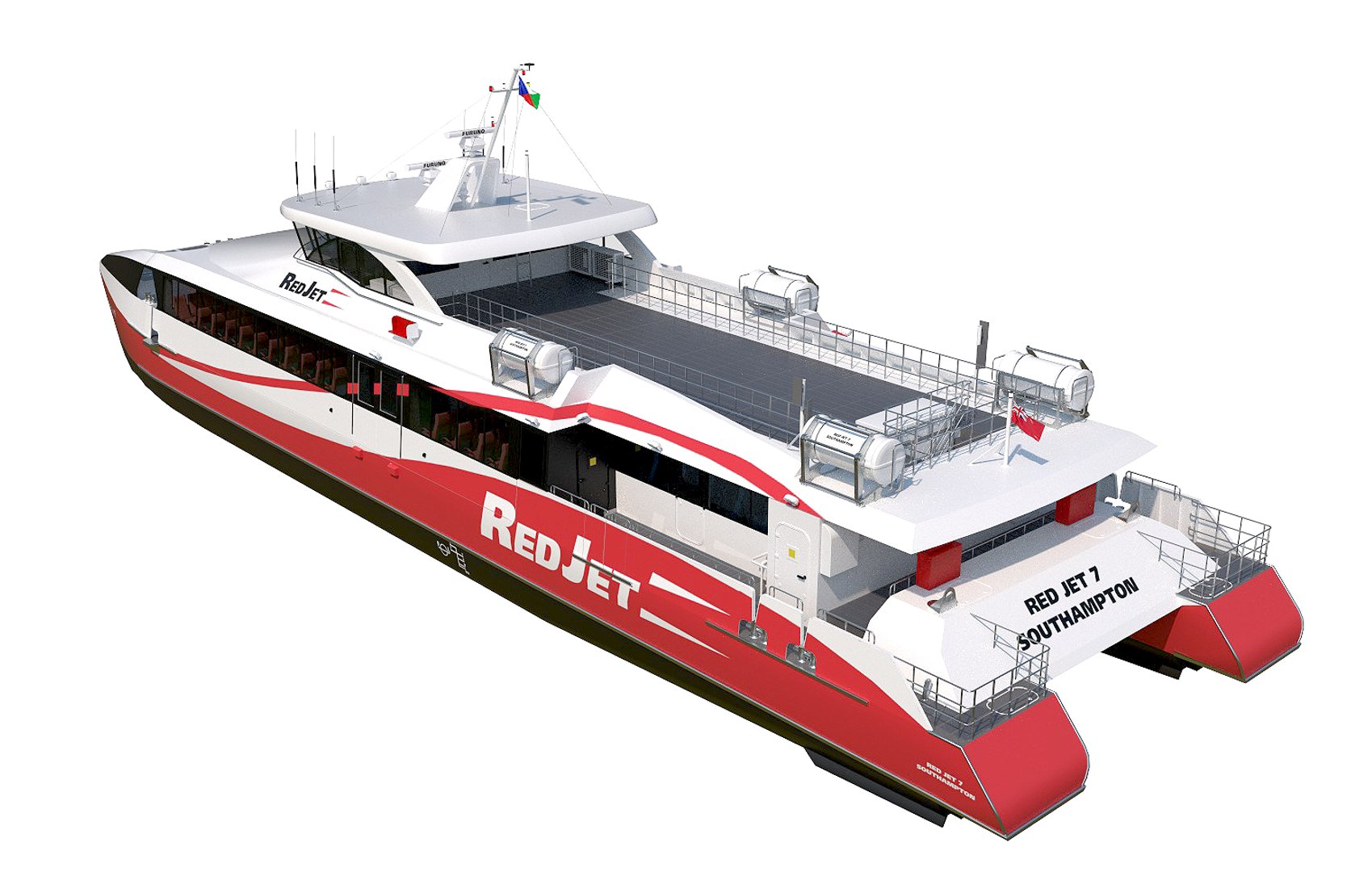 3D Red Jet 7 Ferry Model - TurboSquid 1668545
