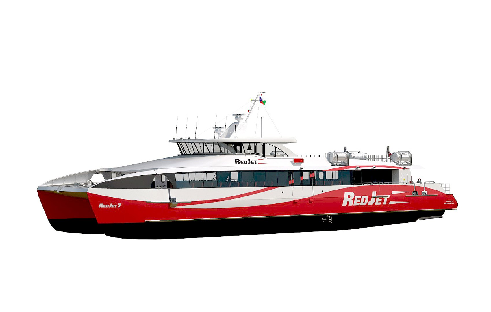 3D Red Jet 7 Ferry Model - TurboSquid 1668545