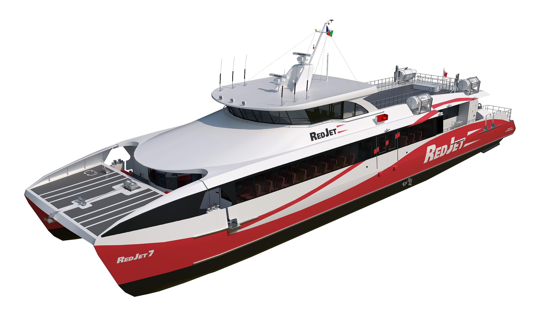 3D Red Jet 7 Ferry Model - TurboSquid 1668545