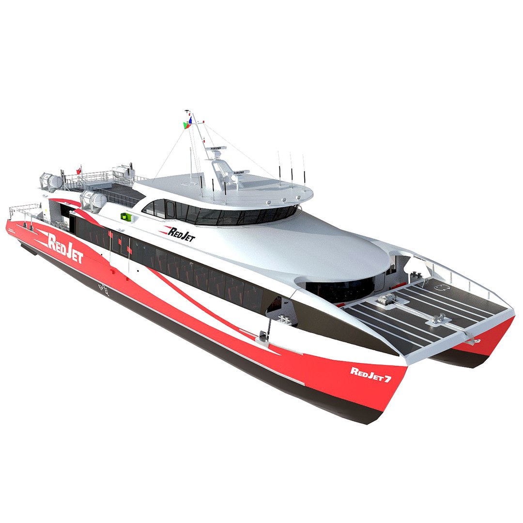 3D red jet 7 ferry model - TurboSquid 1668545