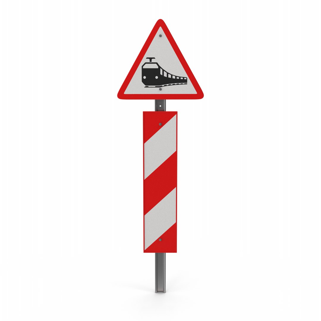 Level Crossing Without Gate Or Barrier Road Sign model - TurboSquid 2104566