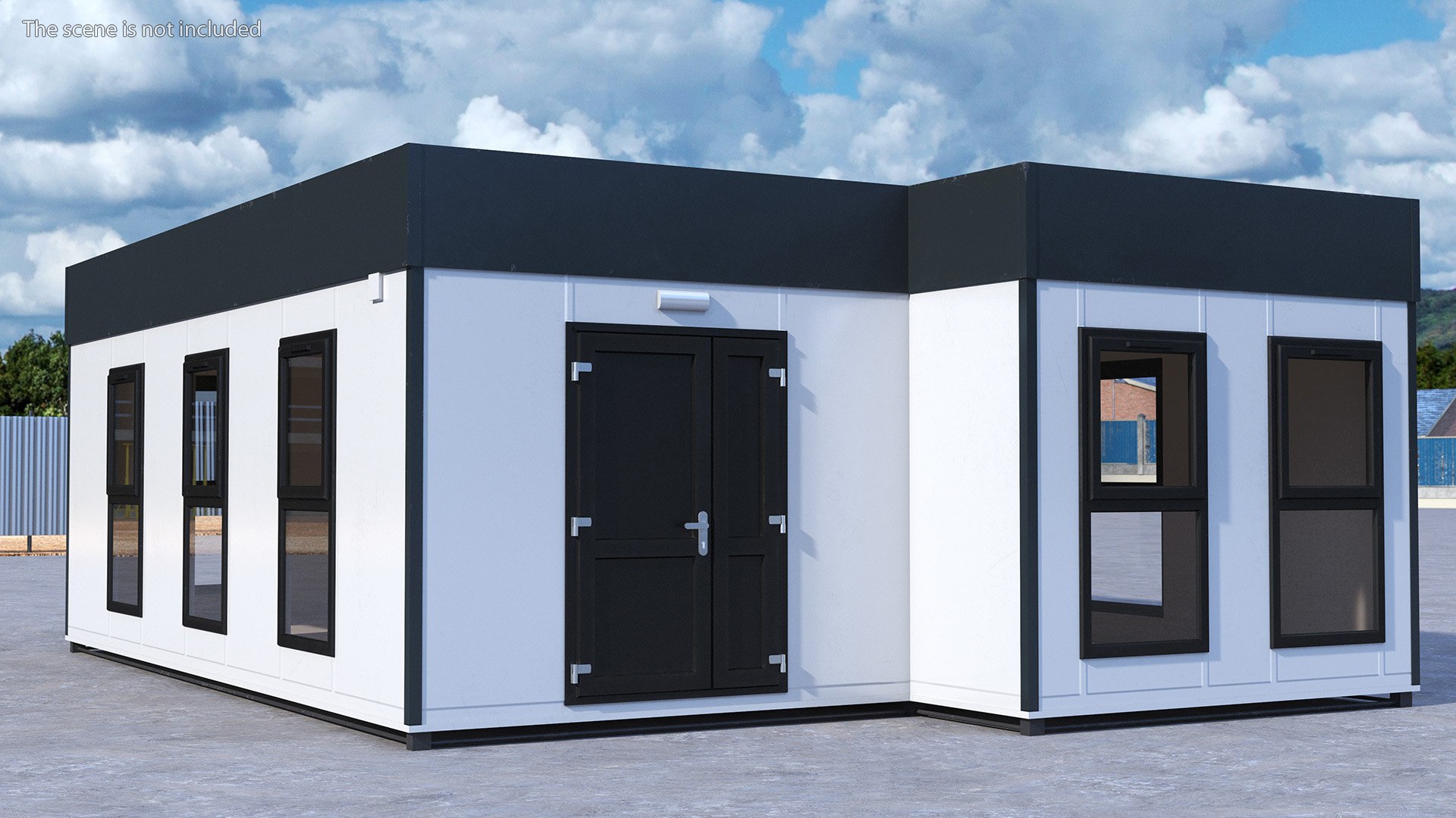 3D Modern Commercial Modular Building - TurboSquid 2180102