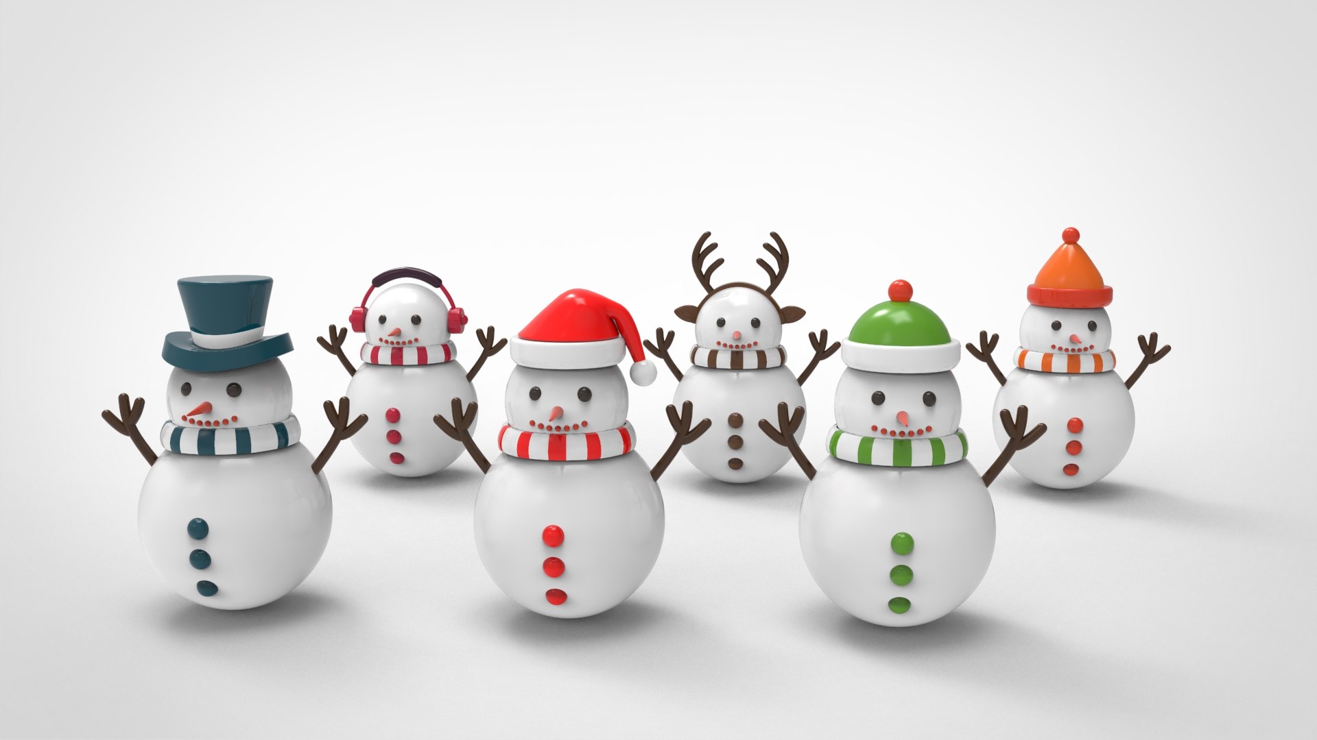 3D Snowmen Model - TurboSquid 2072043