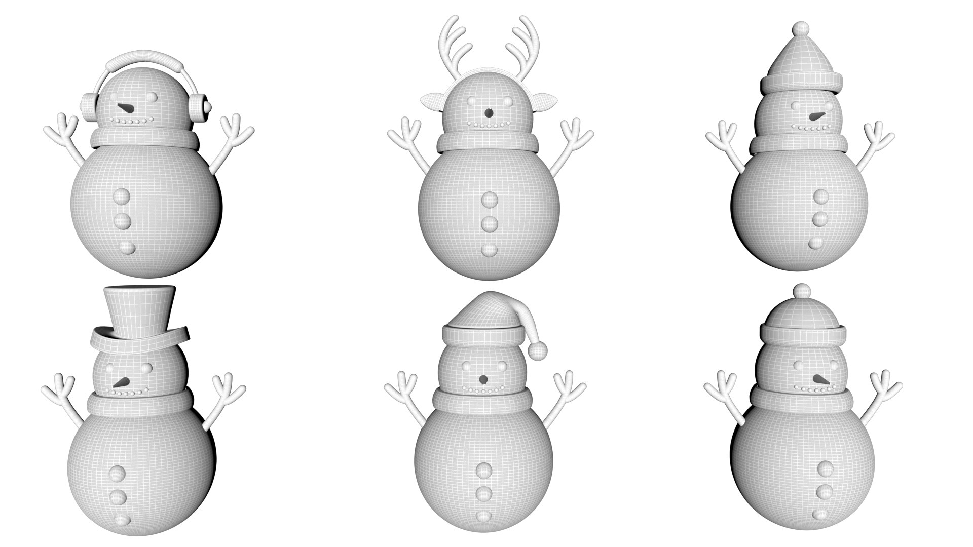 3D Snowmen Model - TurboSquid 2072043