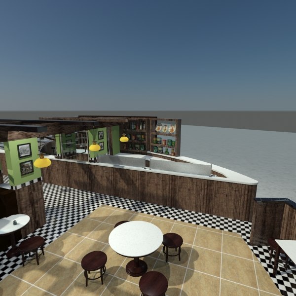 3d model cafe restaurant