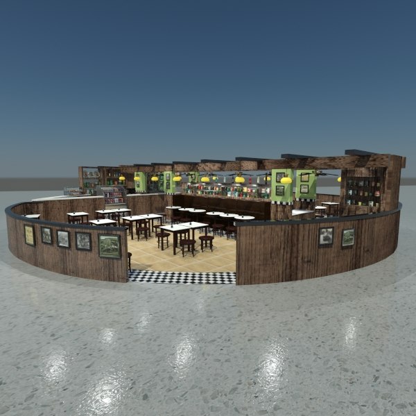 3d model cafe restaurant