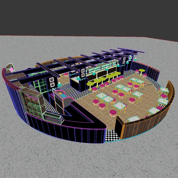 3d model cafe restaurant