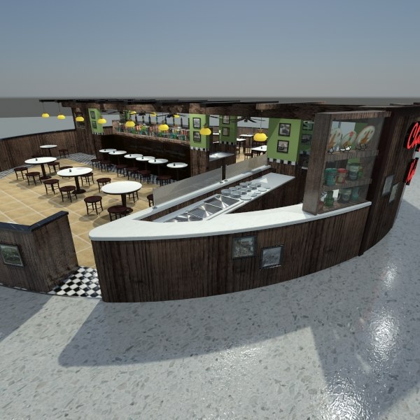 3d model cafe restaurant