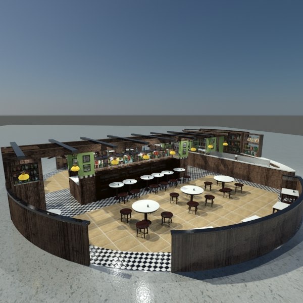 3d model cafe restaurant