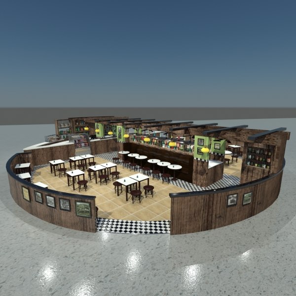 3d model cafe restaurant