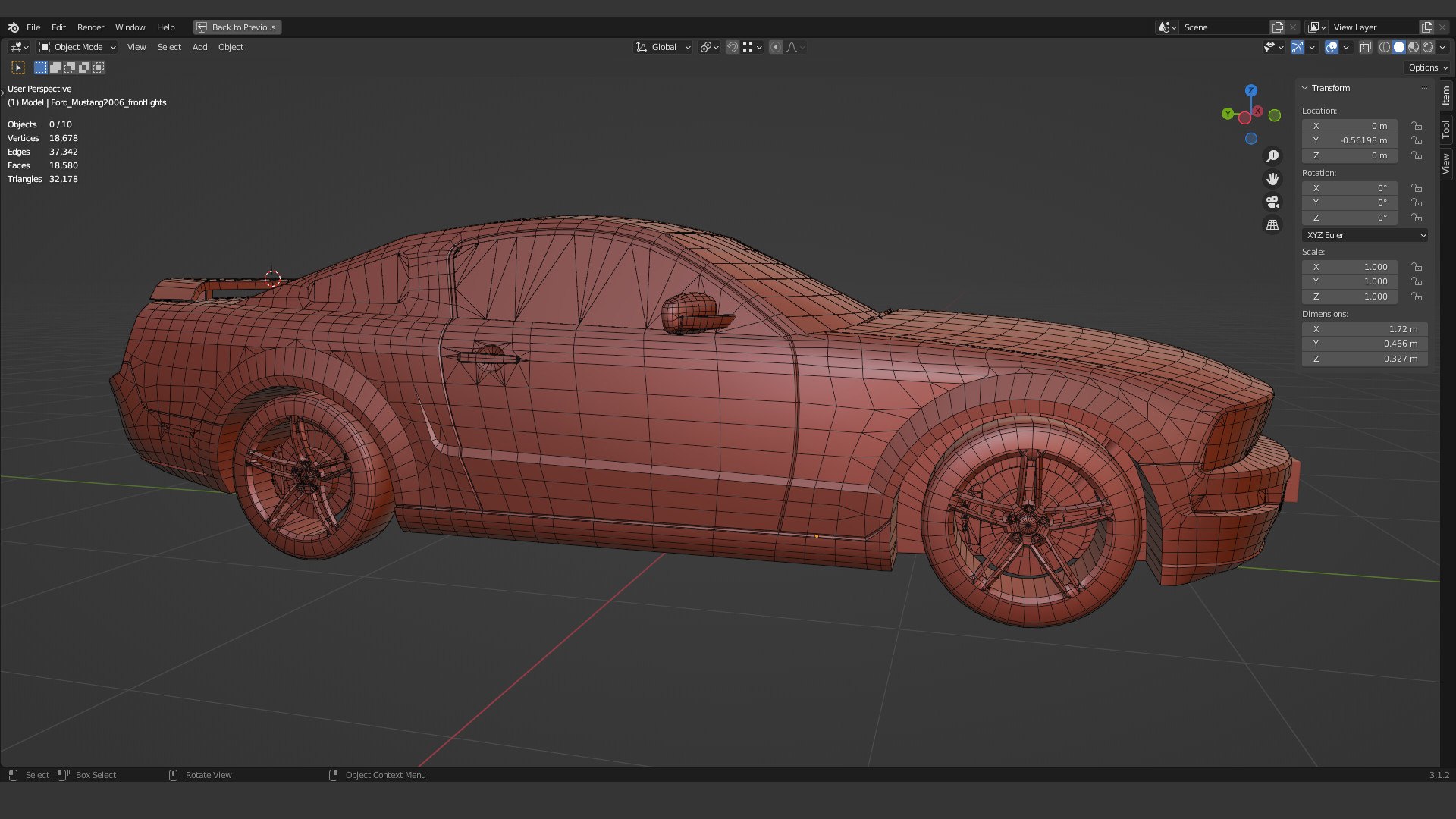 3D model Ford Mustang 2006 lowpoly - TurboSquid 1970876